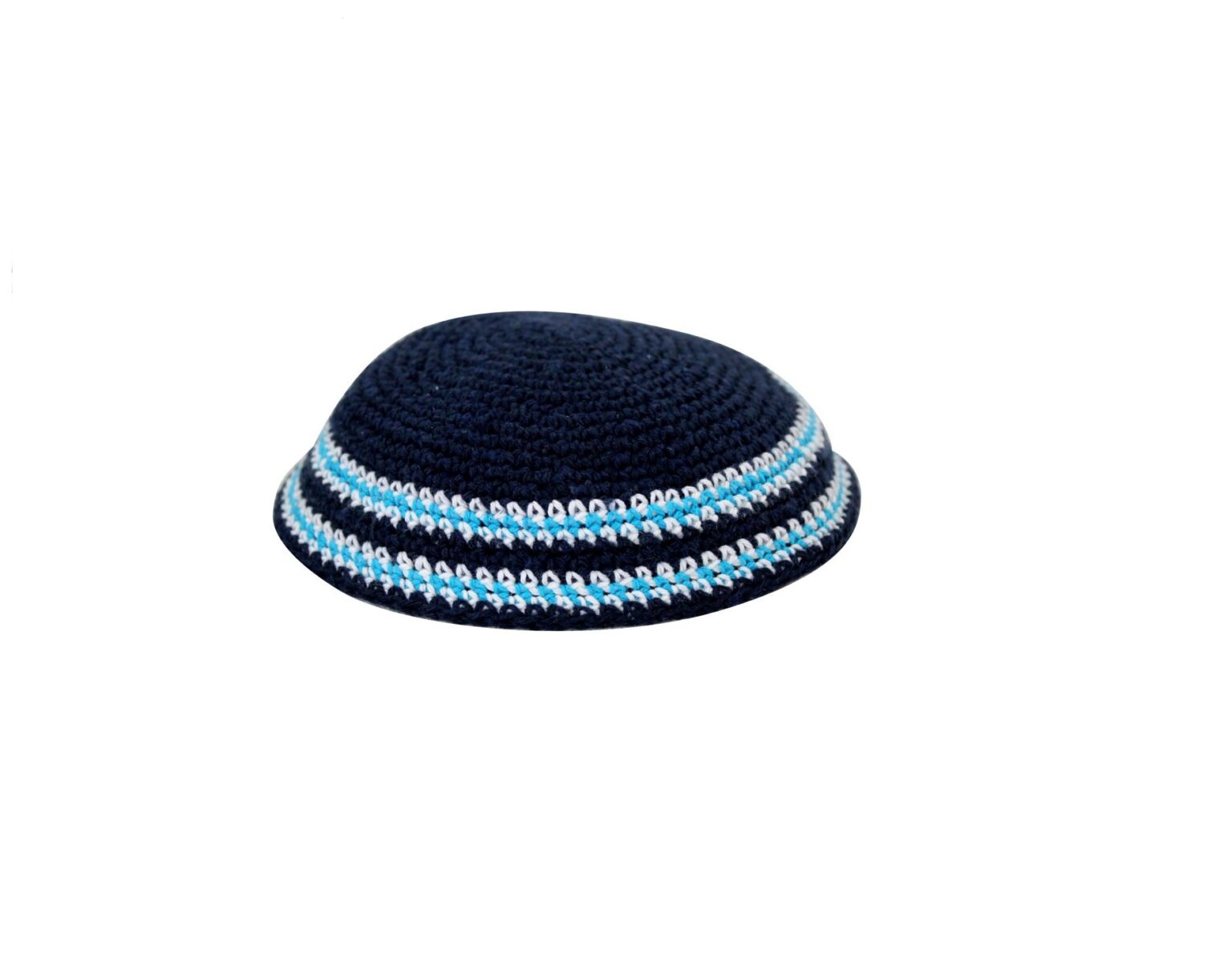 Kipá De Punto 17cm- Azul Con Raya Azul Y Blanca - Judaica Colombia - TU ...
