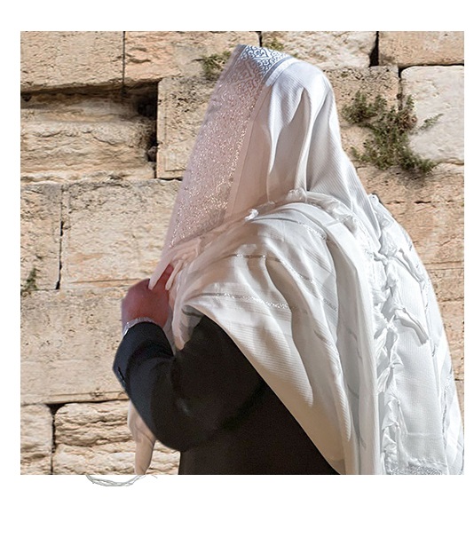 Talit Mofet Talla 70 – 150 x185 cm con rayas plateadas - Judaica ...
